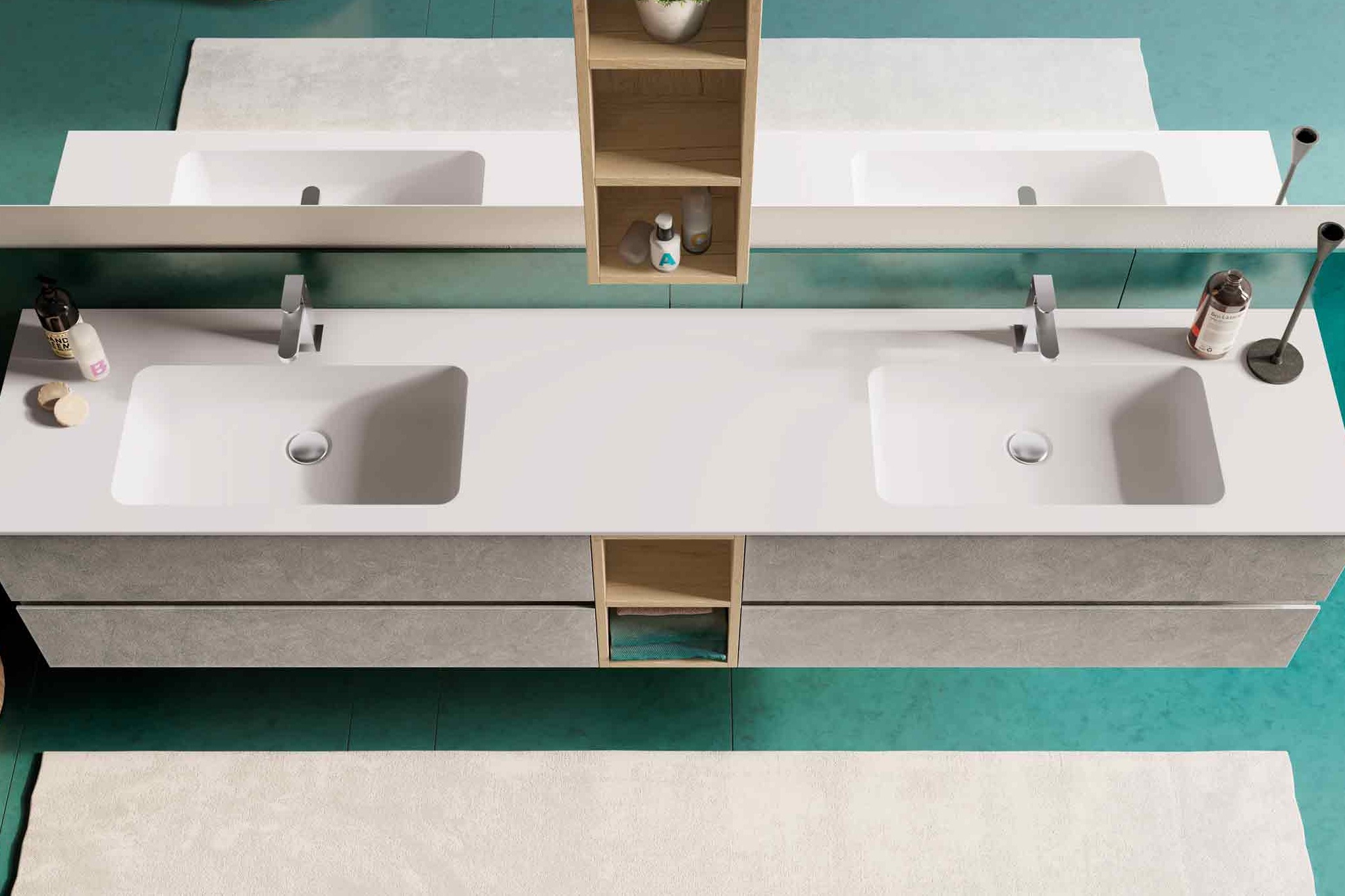 Schöner Doppel-Waschtisch - individuell konfiguriert und in der Breite ...